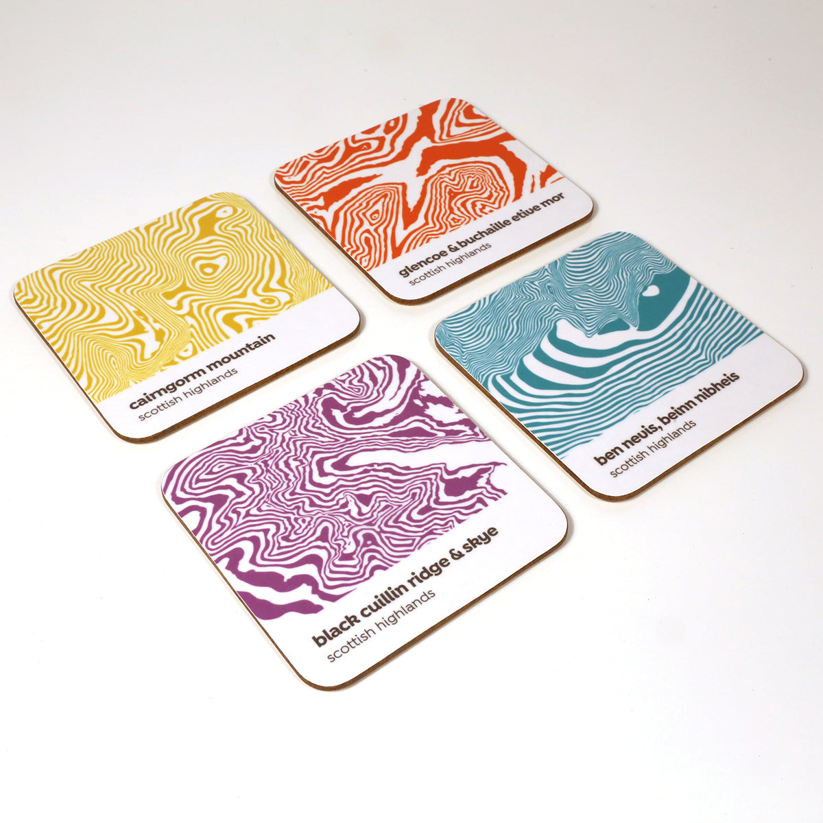 Scottish Highlands Contour Design – Coaster Set 01 – Park Designs