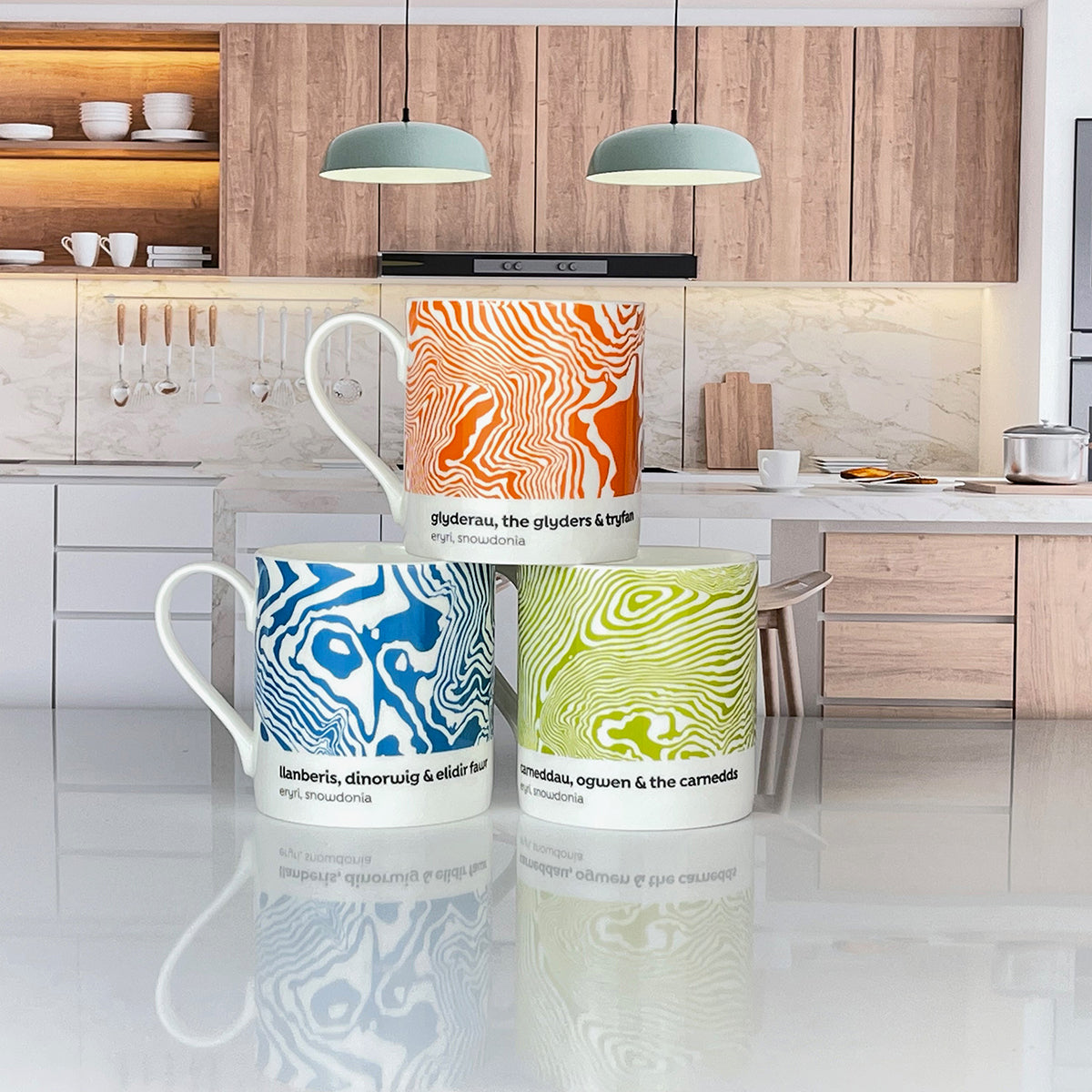 Snowdonia Set of 3 Contour Mugs - Snowdonia – Park Designs