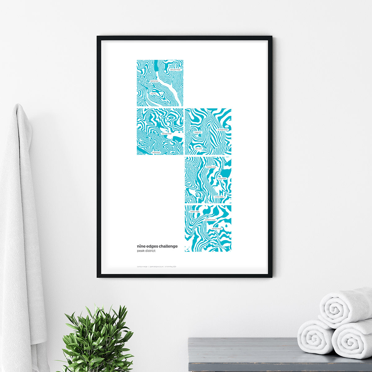 Nine Edges Challenge - Peak District Contour Print – Park Designs