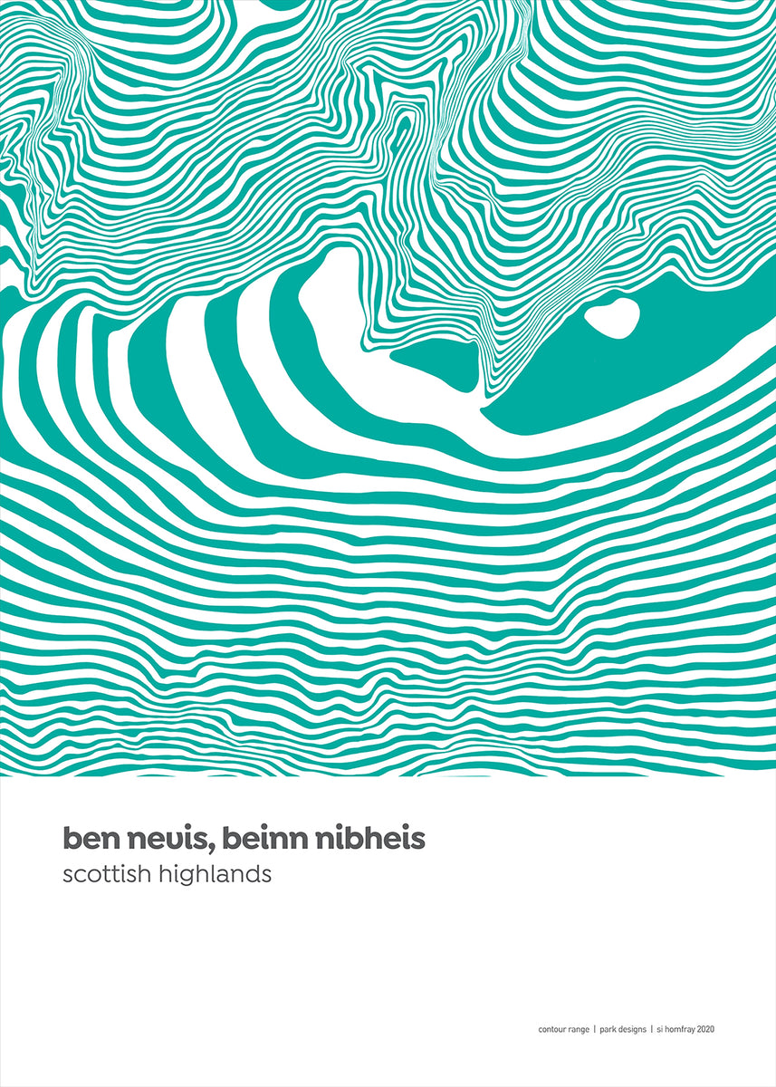 Ben Nevis - Scottish Highlands Contour Print – Park Designs