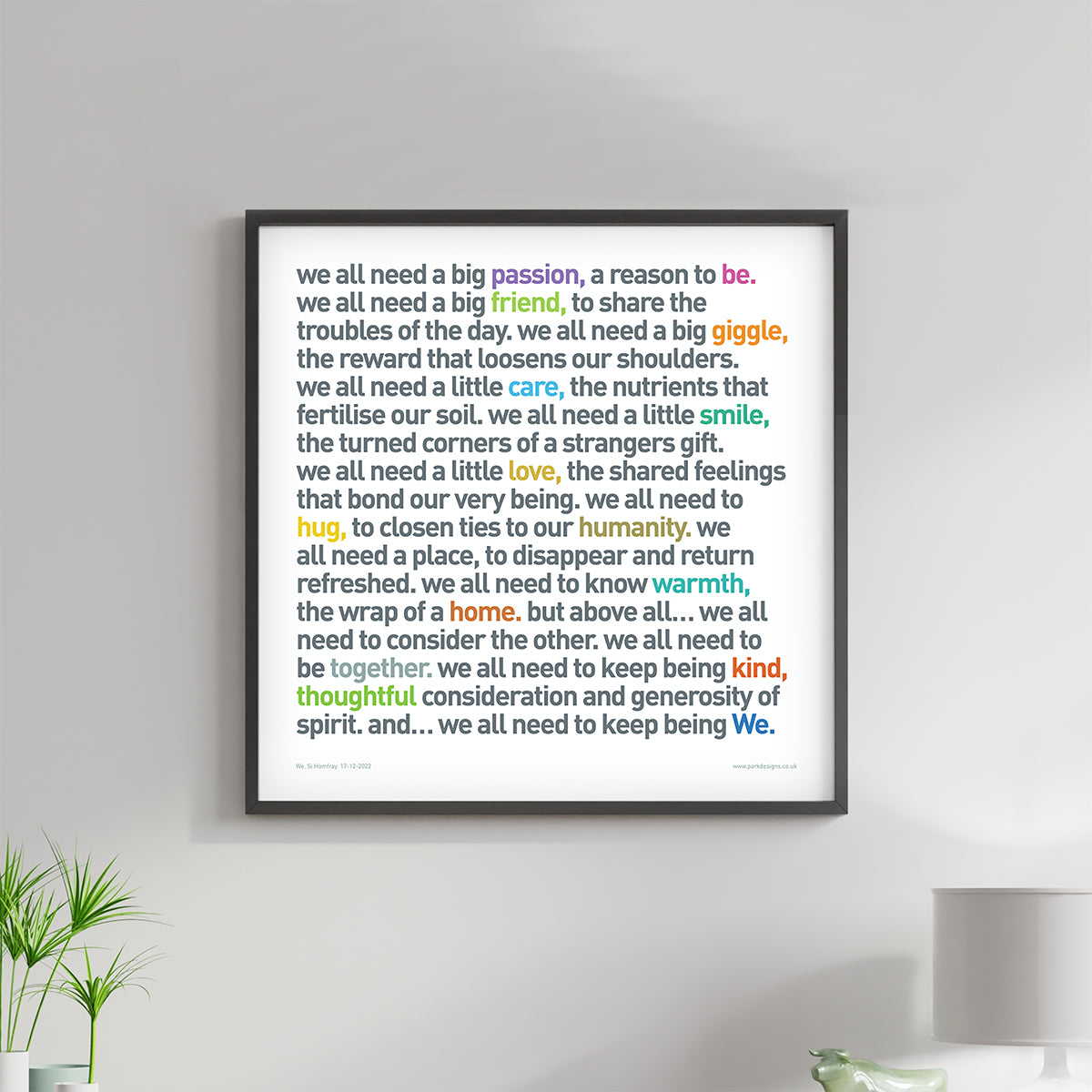 We - a few words - Wellbeing - Fine Art Print – Park Designs